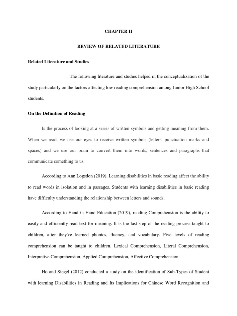 Factors Affecting Low Reading Comprehension | PDF | Reading ...