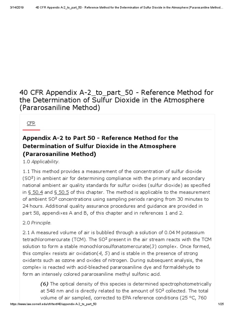 40 CFR Appendix A-2 - To - Part - 50 - Reference Method For The ...