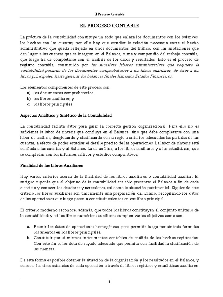 El Proceso Contable | PDF | Factura | Contabilidad