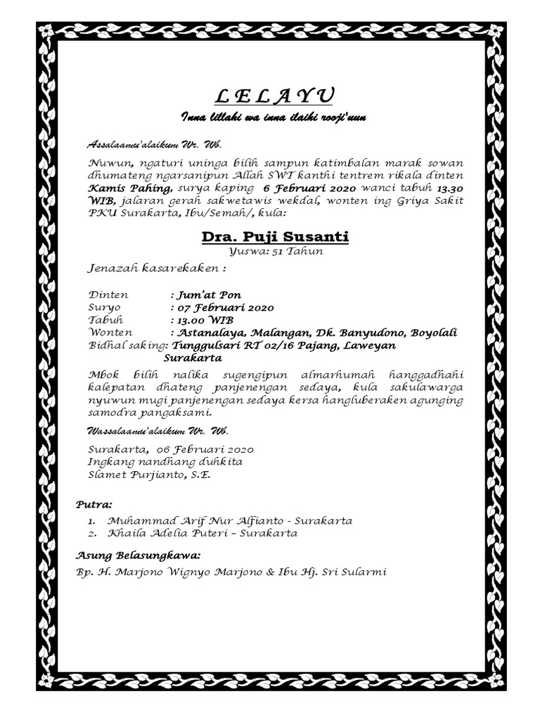 Lelayu Bahasa Jawa | PDF