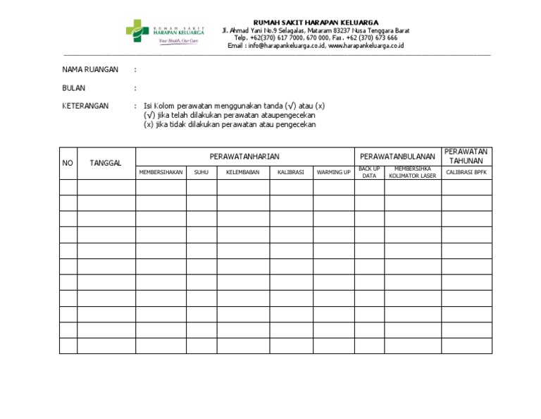Formulir Pemeliharaan Alat | PDF