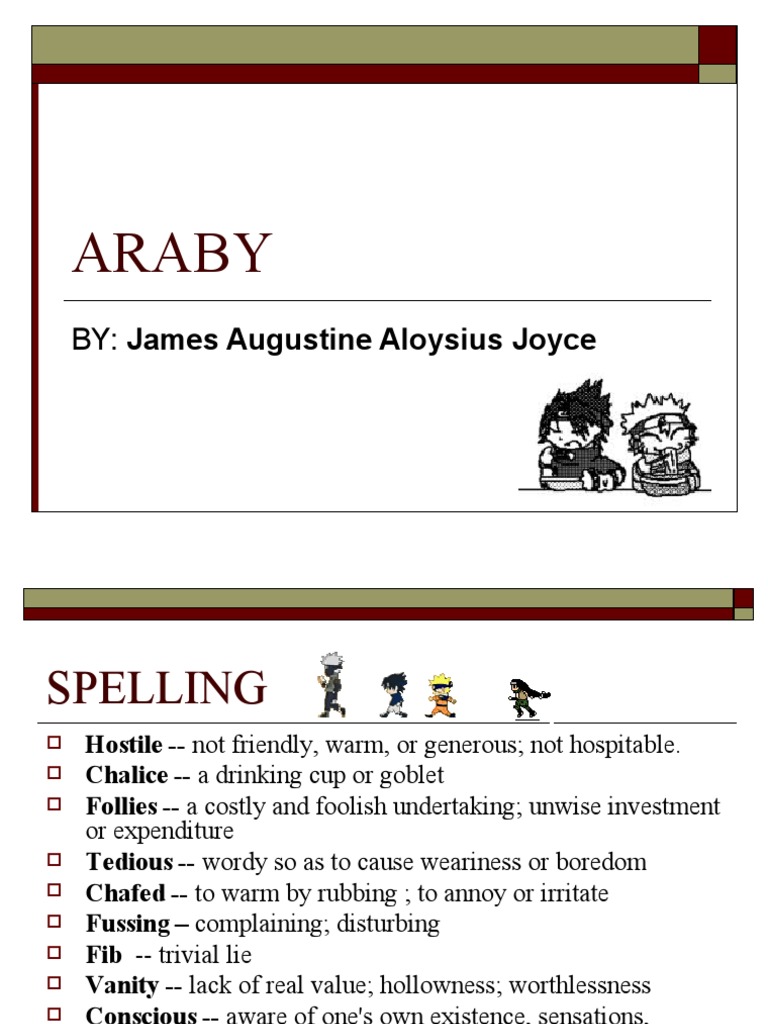 Araby: BY: James Augustine Aloysius Joyce | PDF | James Joyce