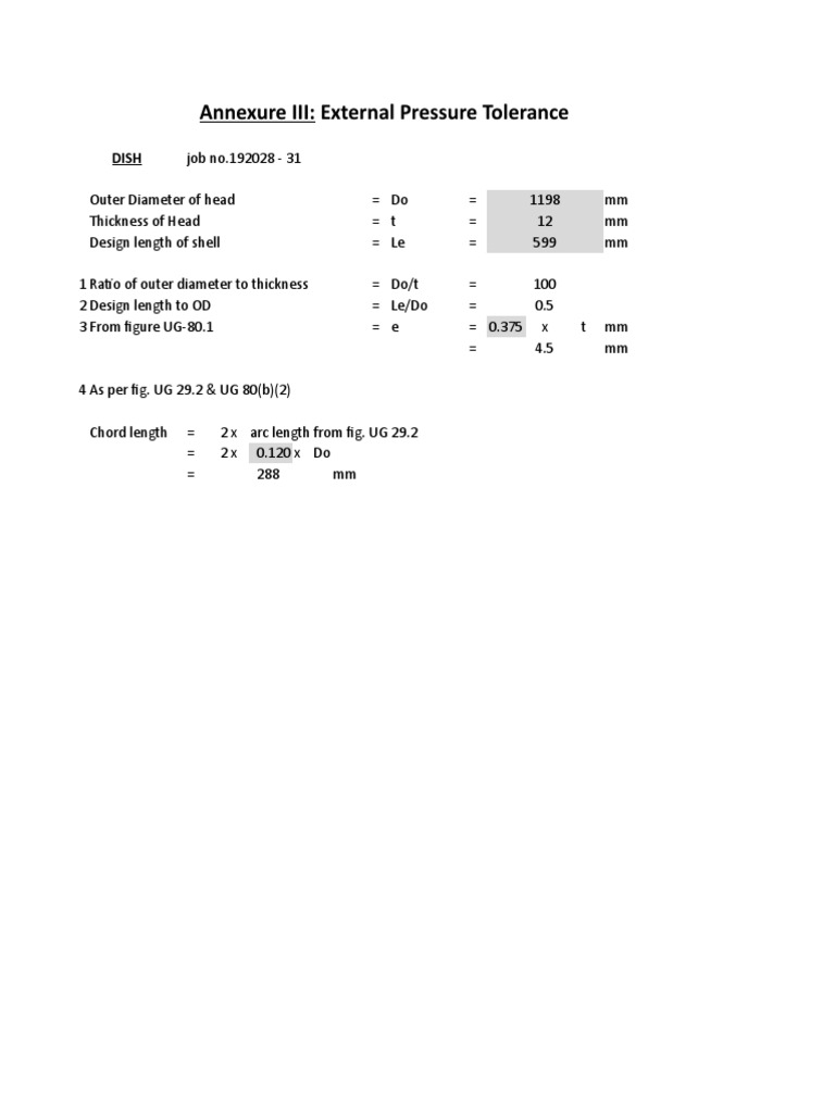 ASME UG-80 Shell Thickness Calculations | PDF | Nature