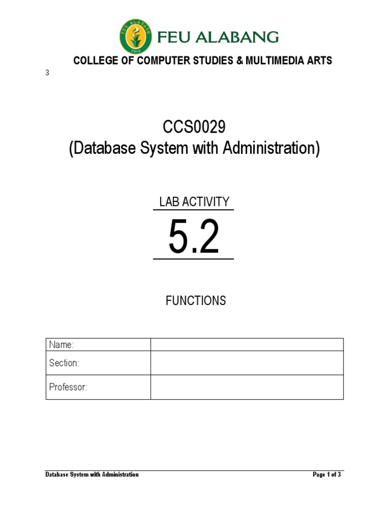 Database Functions Lab Activity | PDF | Subroutine | Pl/Sql Database Functions Lab Activity | PDF | Subroutine | Pl/Sql