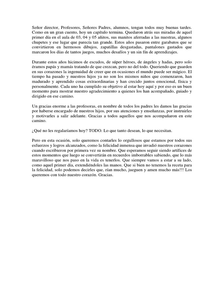 Discurso Promocion Inicial | PDF