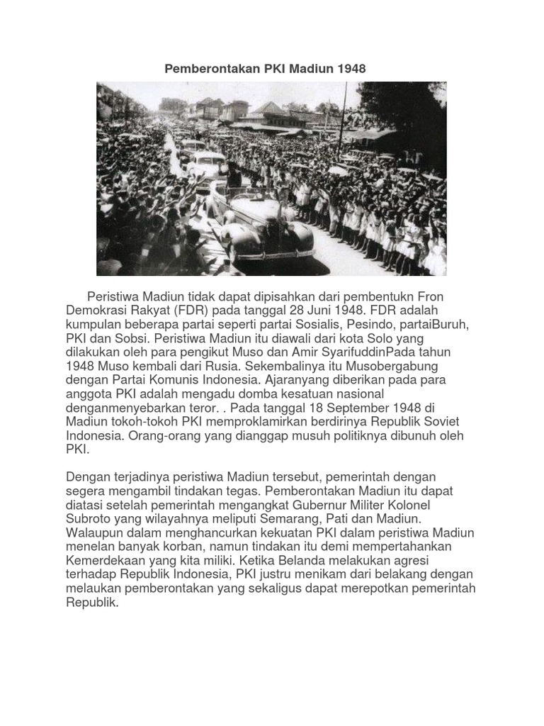 Pemberontakan PKI Madiun 1948 | PDF