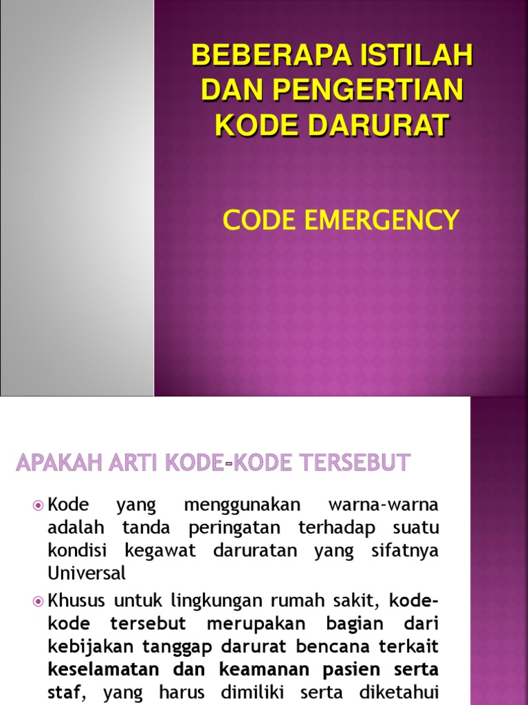 Istilah - Singkatan Darurat CODE | PDF