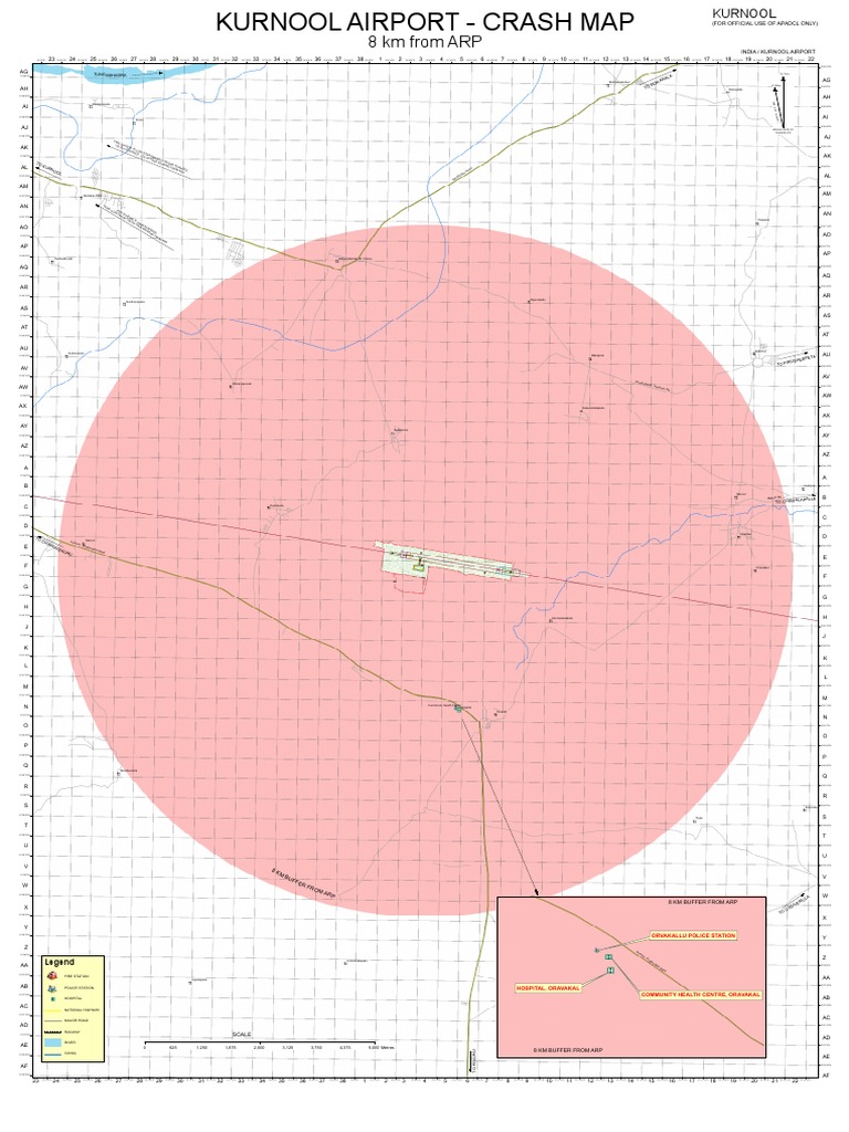 Crash Map of Kurnool Airport Indicating Surrounding Locations and ...