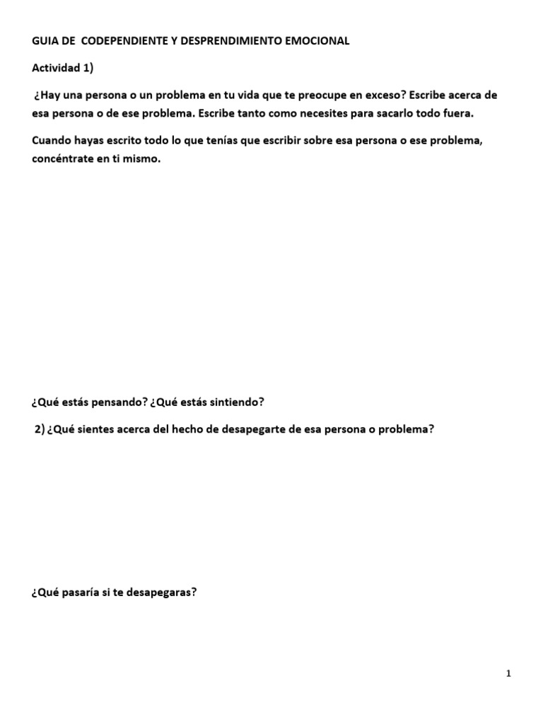 Guia de Codependiente y Desprendimiento Emocional | PDF