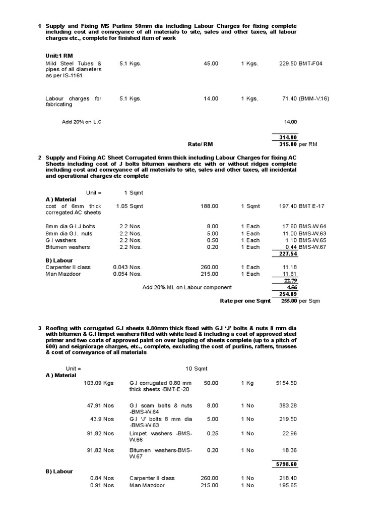 AC Sheet-Gi Sheet Data | PDF | Building Engineering | Mechanical ...