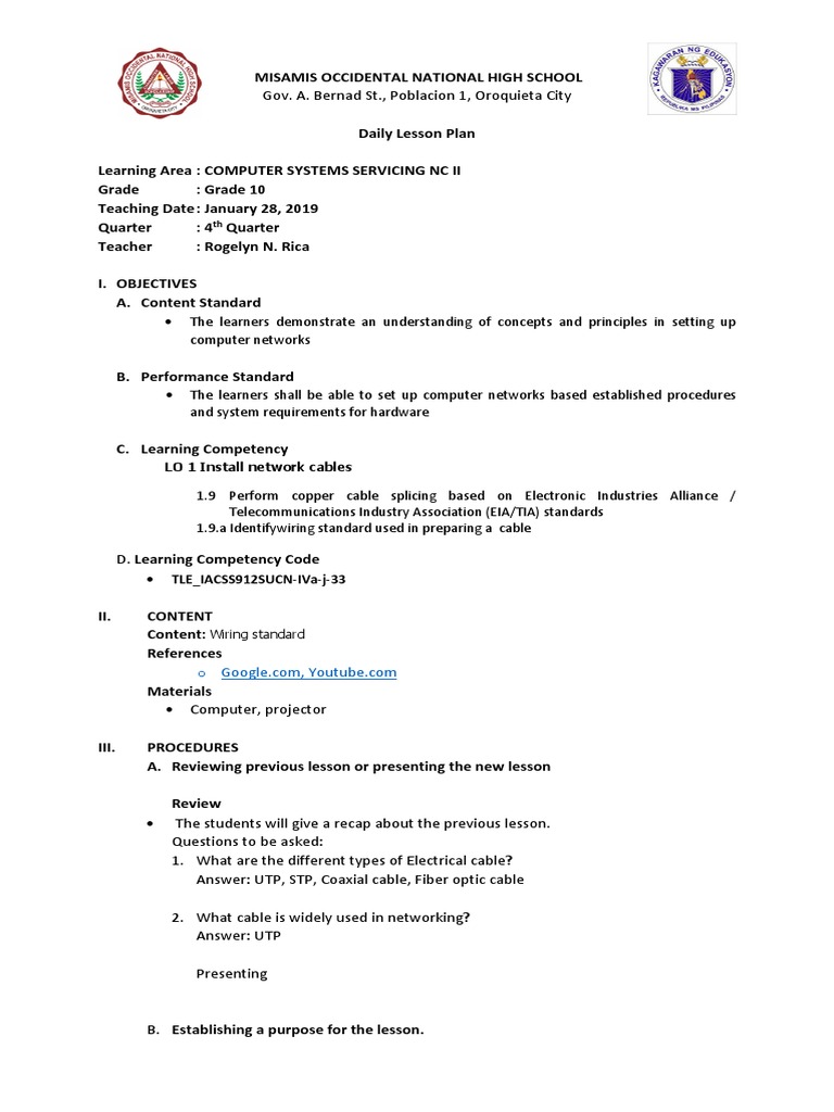 CSS 10 Lesson Plan | PDF