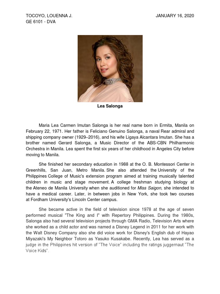 Biography of Prominent Filipino | Download Free PDF | Entertainment ...