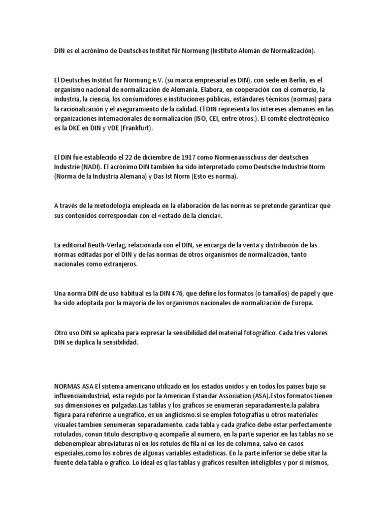 El Deutsches Institut für Normung (DIN): el organismo alemán de ...