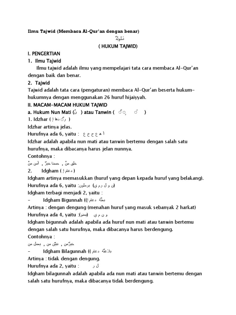 Panduan Hukum Tajwid | PDF | Seni & Disiplin Bahasa | Agama & Spiritualitas