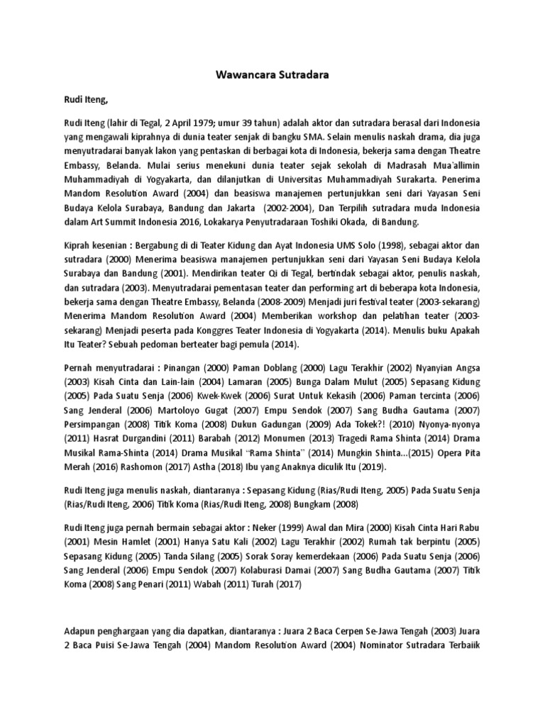 Wawancara Sutradara | PDF