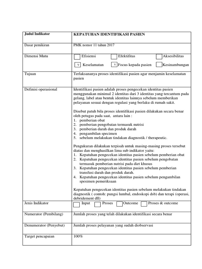 Profil Kepatuhan Identifikasi Pasien | PDF