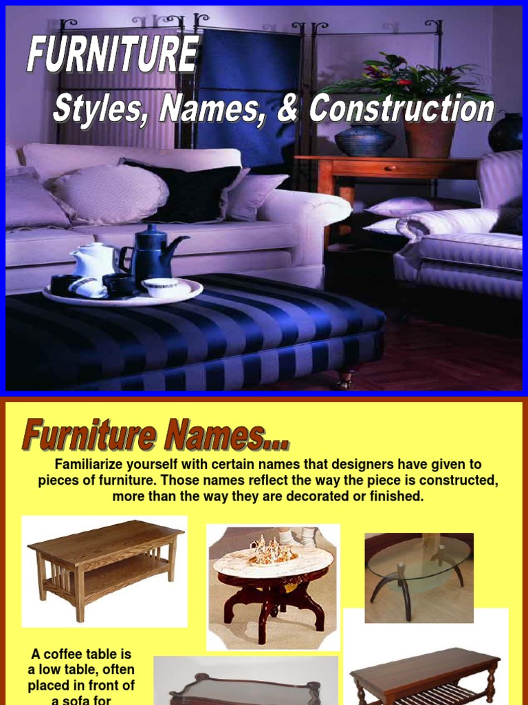 145 Furniture Styles Names Construction | PDF