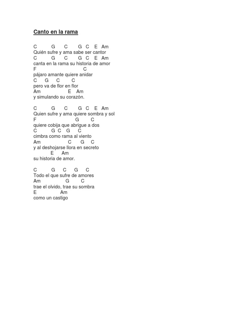 Canto en La Rama Acordes PDF | PDF