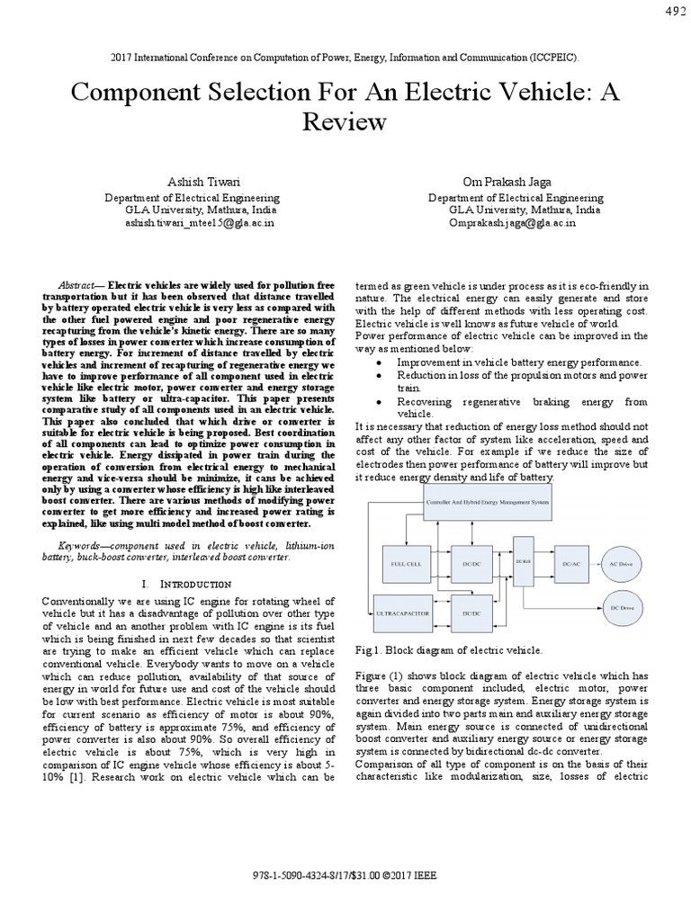 EV Component Selection | PDF
