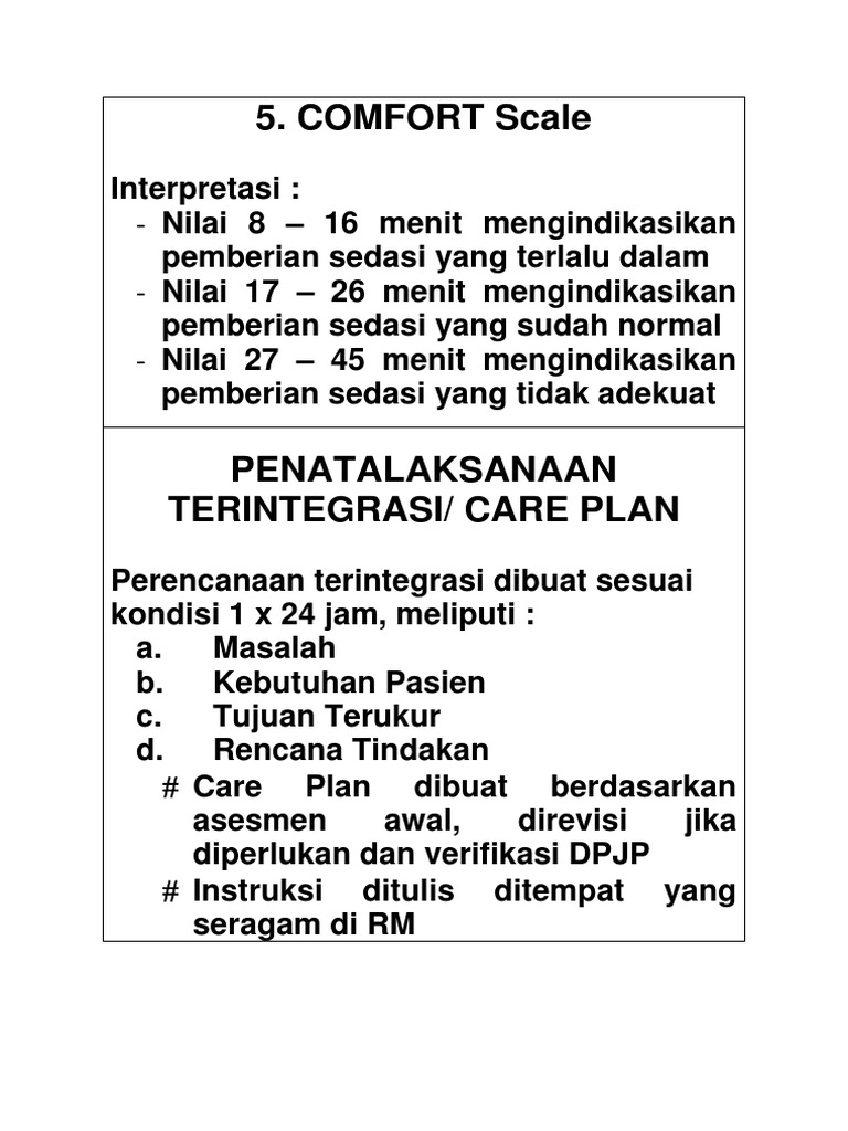 Skala Comfort untuk Penilaian Sedasi | PDF | Pengembangan Diri | Gaya Hidup
