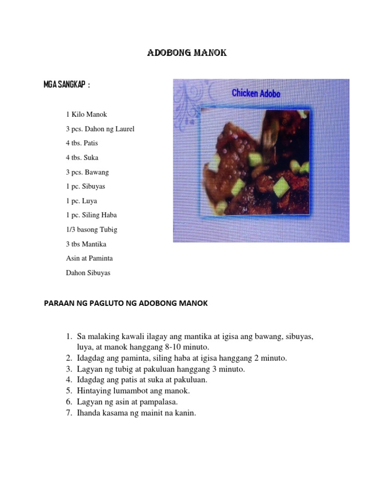 Adobong Manok | PDF