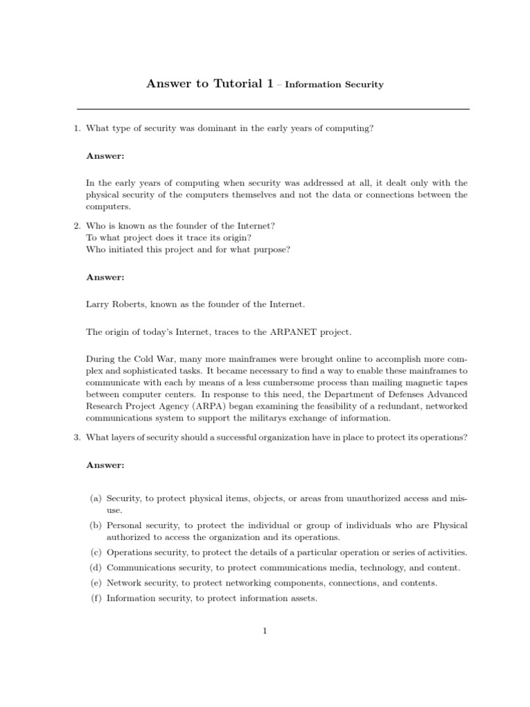 Answer Tut1 | PDF | Information Security | Computer Security