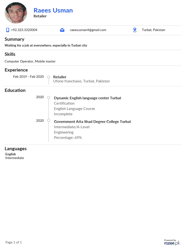 Raees-Usman - CV | PDF