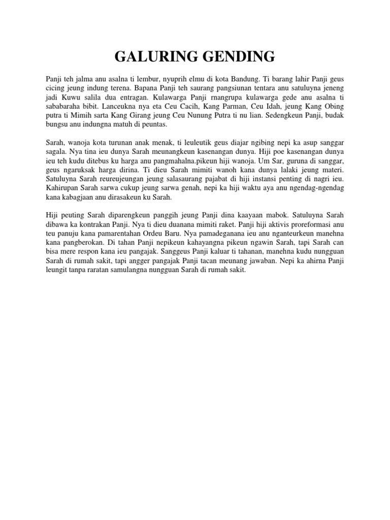 Novel Sunda GALURING | PDF