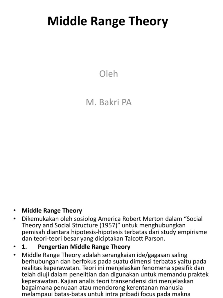 Teori Rentang Menengah dalam Keperawatan | PDF | Sains & Matematika