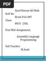 Assembly Language Programming 8086 Exercise Solution | PDF | Assembly Language | Integer ...
