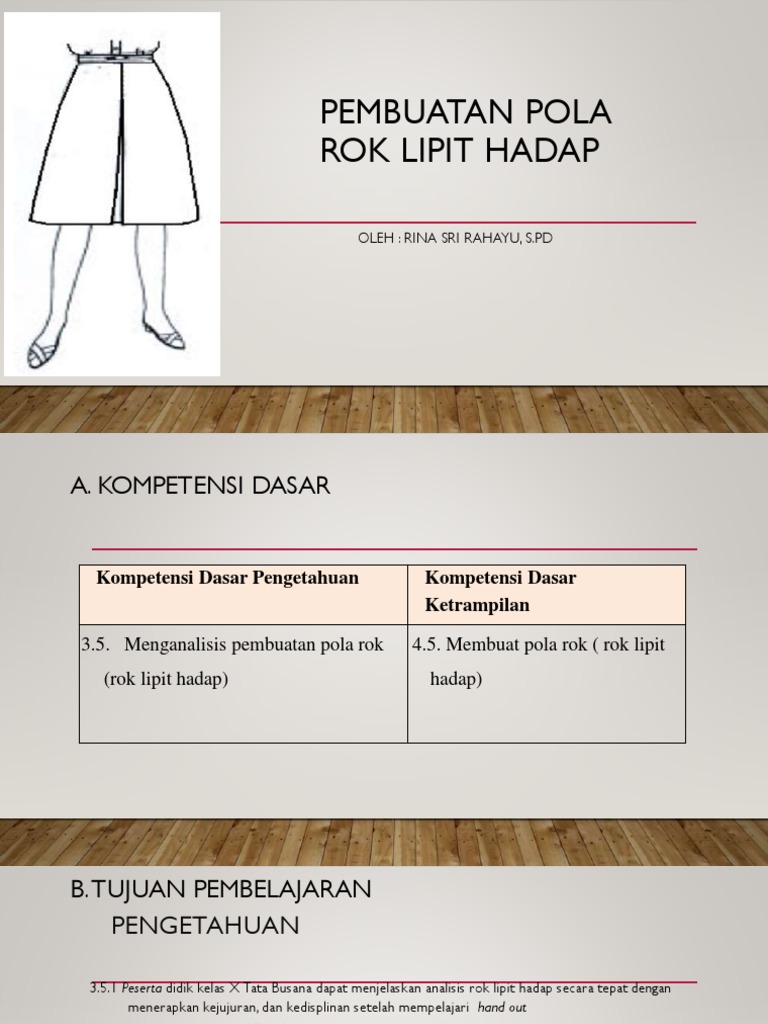Panduan Pembuatan Pola Rok Lipit Hadap | PDF | Seni