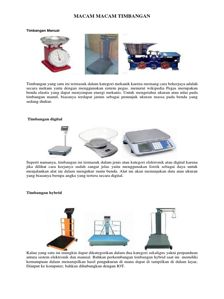 Macam Macam Timbangan | PDF