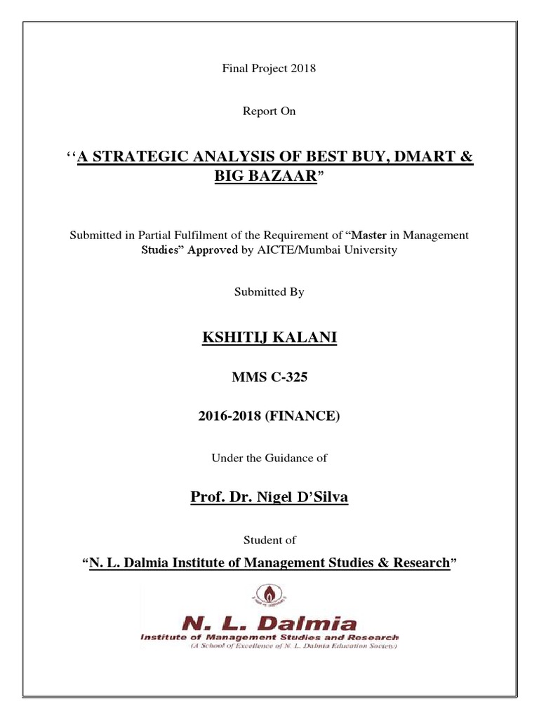 Kshitij Kalani - 325 - General Management Project | PDF