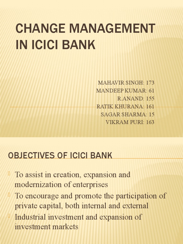 Change Management in Icici Bank | PDF | Banks | Mergers And Acquisitions