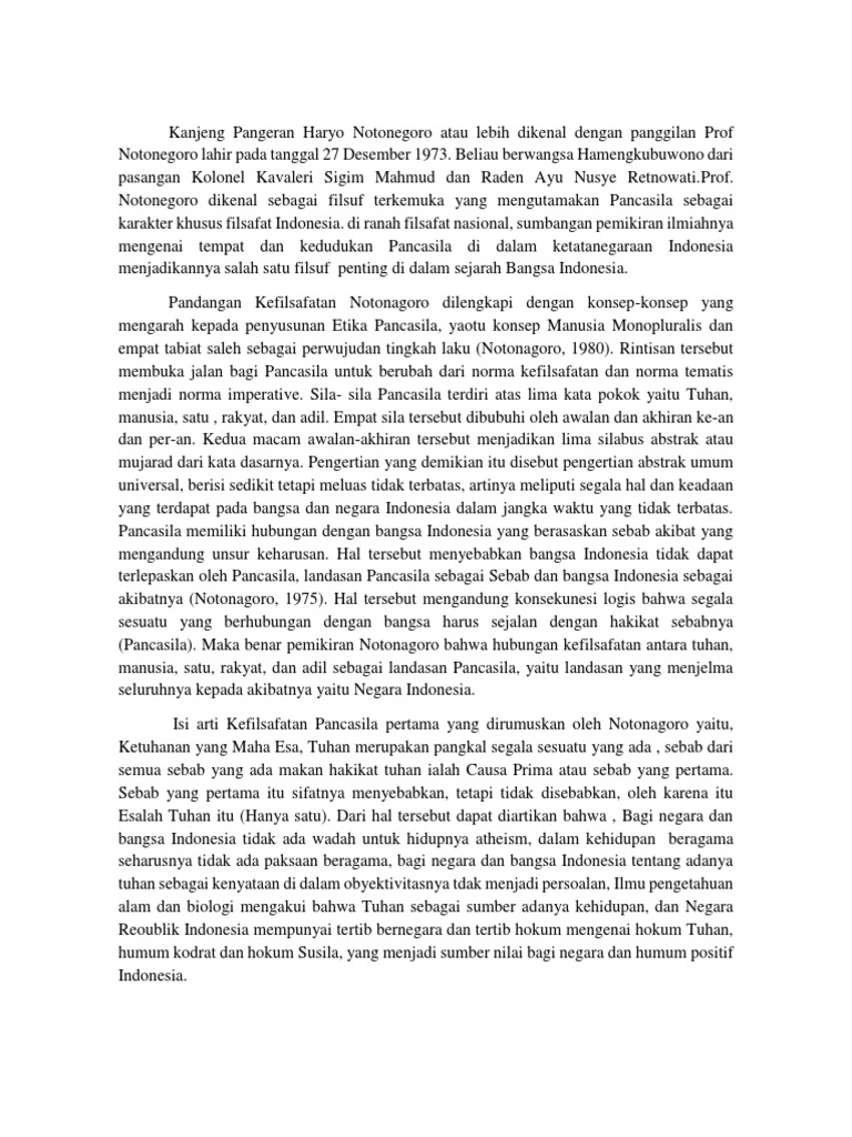 Resume Notonagoro | PDF