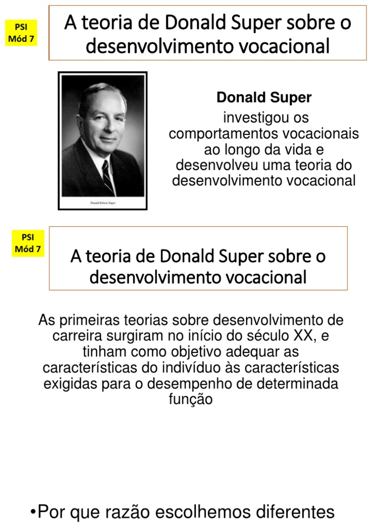 A Teoria de Donald Super Sobre o Desenvolvimento | PDF | Autoajuda
