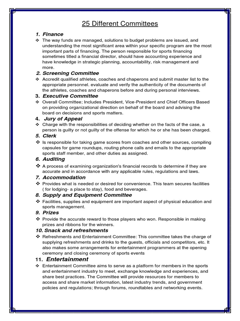 25 Different Committees | PDF | Social Science