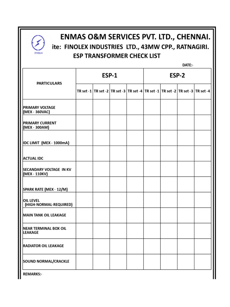 Esp Check List | PDF