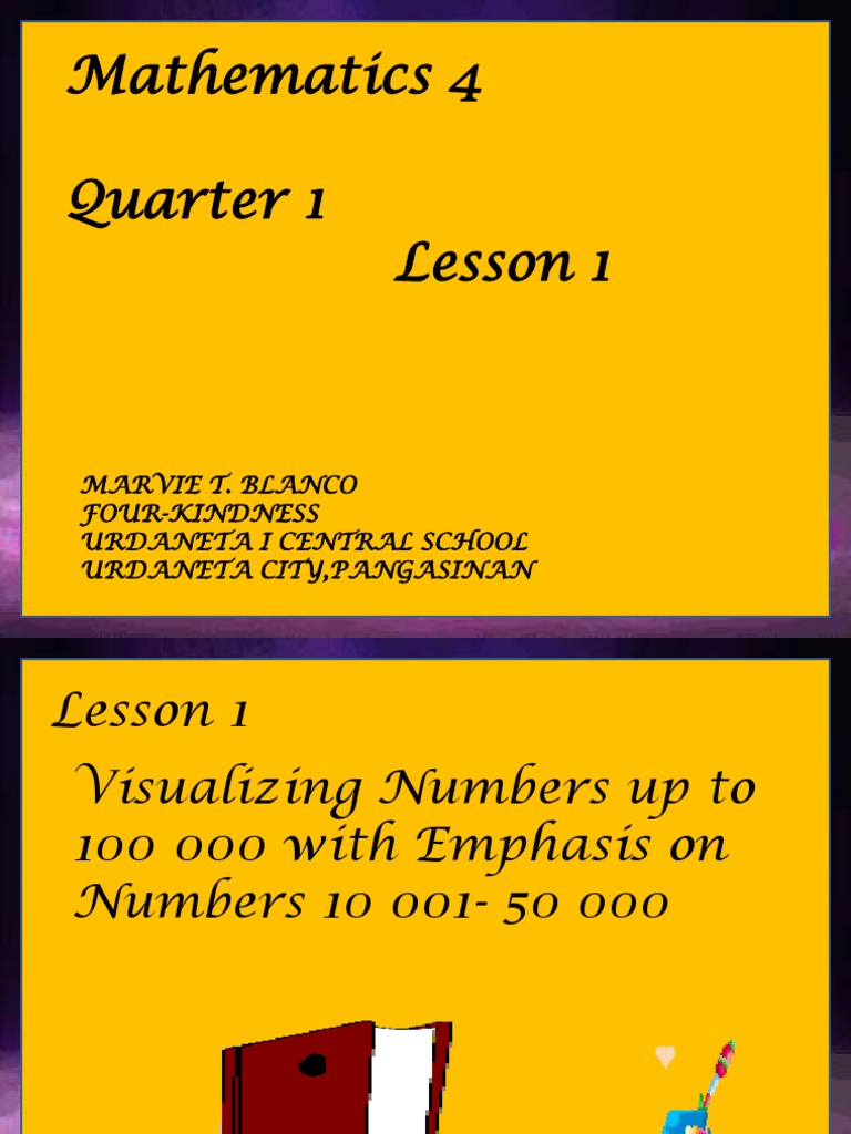 MATH Q1 Lesson 1 Visualizing Numbers Up To 100 000 ..... Marvietblanco ...
