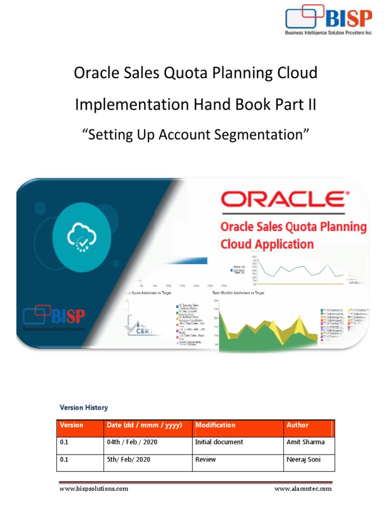 Oracle Sales Planning Cloud Implementation Hand Book Account ...