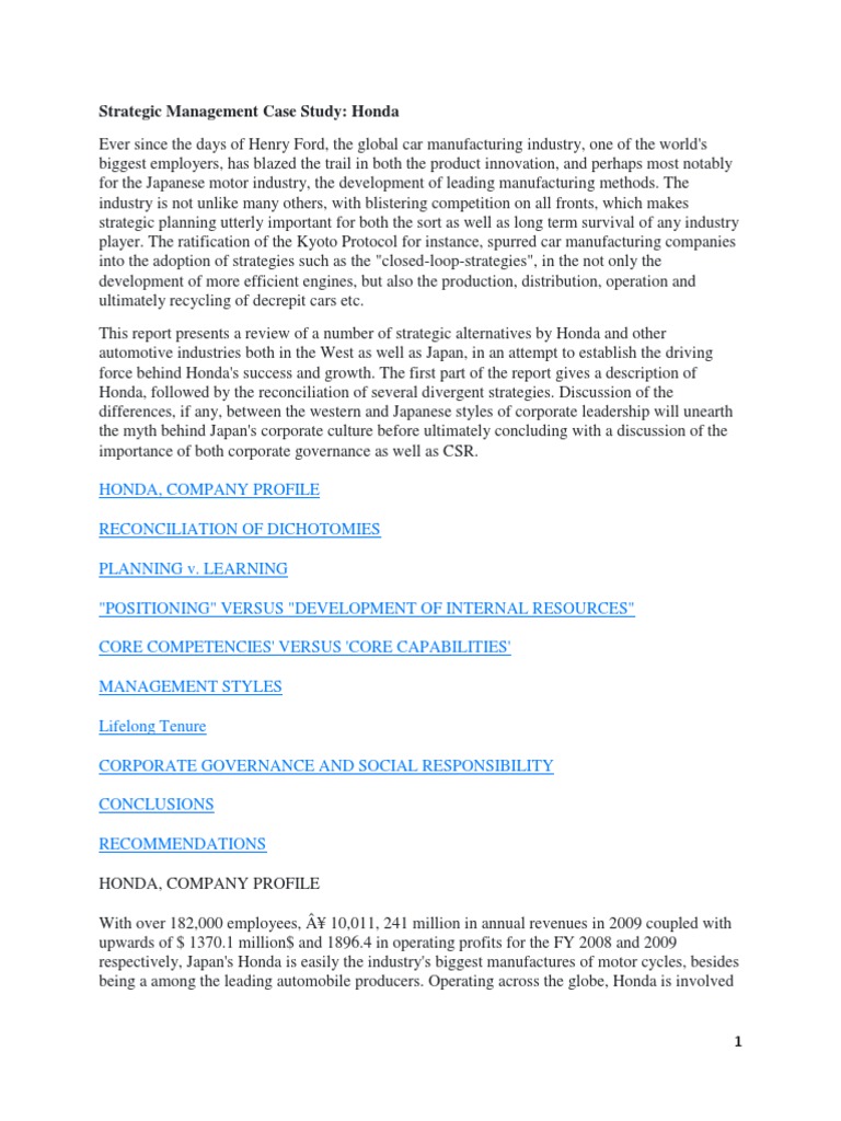 Honda Case Study | PDF