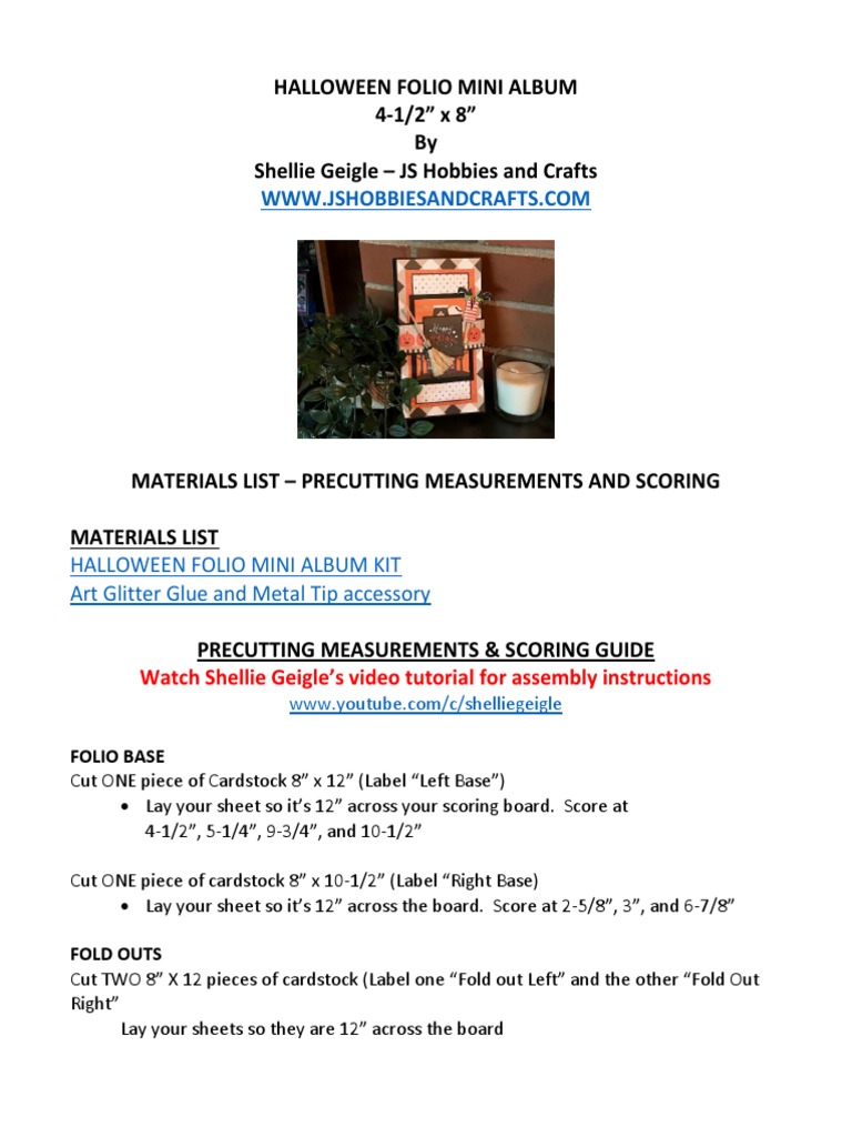 FOLIO MINI ALBUM 4.5 X 8 With .75 SPINE SHELLIE GEIGLE JS HOBBIES AND ...