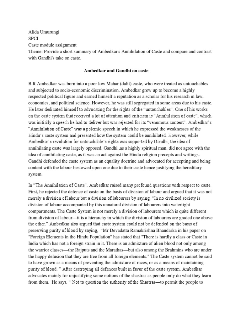 Caste Assignment | PDF