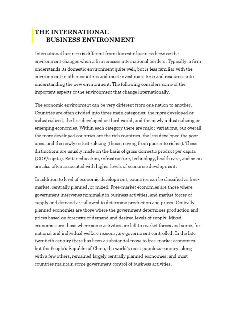 International Environment | PDF