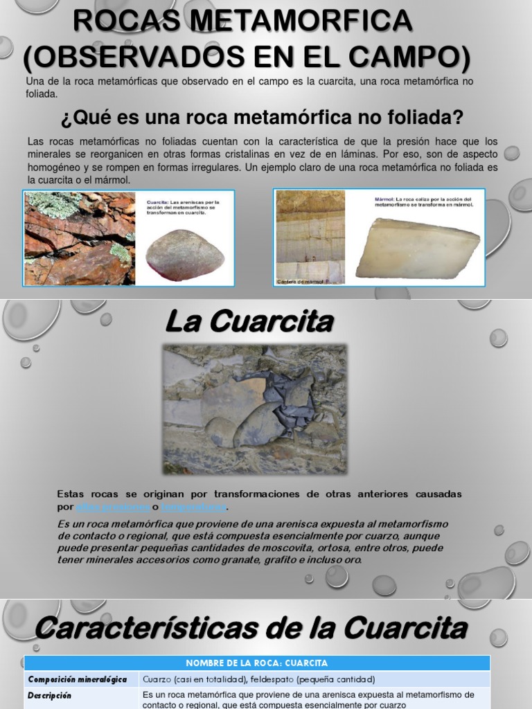 Rocas Metamorficas No Foliadas (La Cuarcita) | PDF