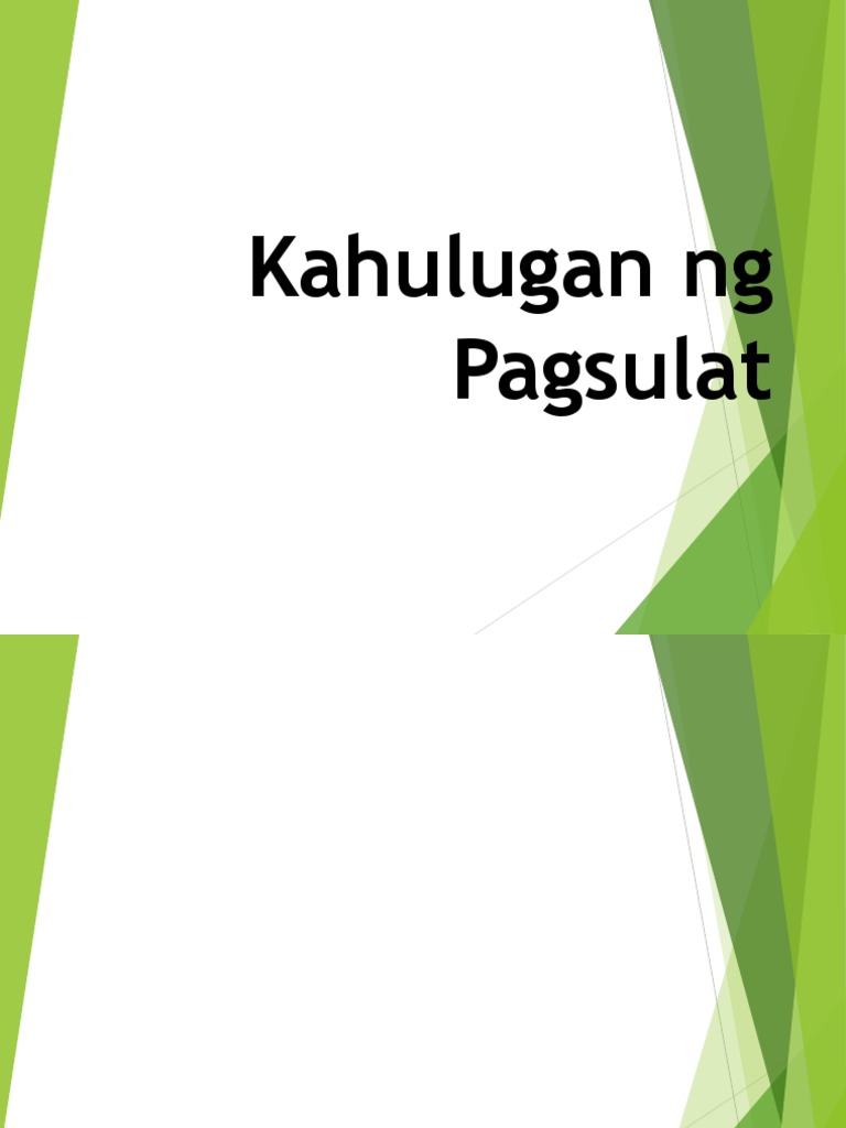 Kahulugan NG Pagsulat | PDF