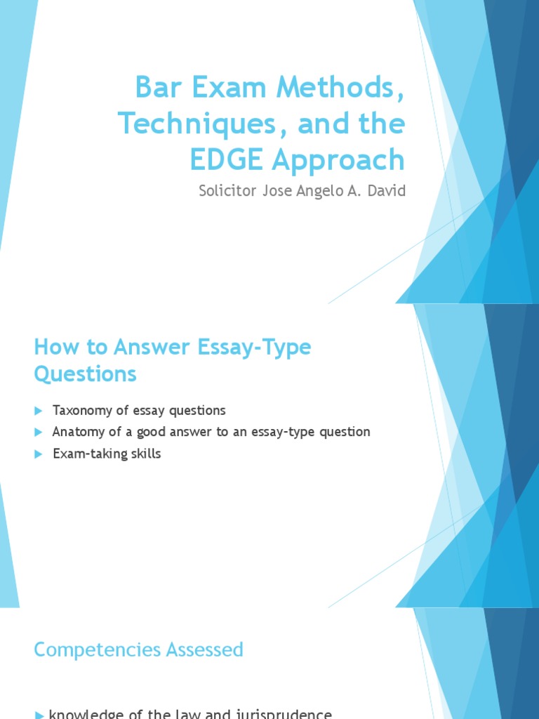 How To Answer Bar Exams by Atty Jose Angelo David | PDF