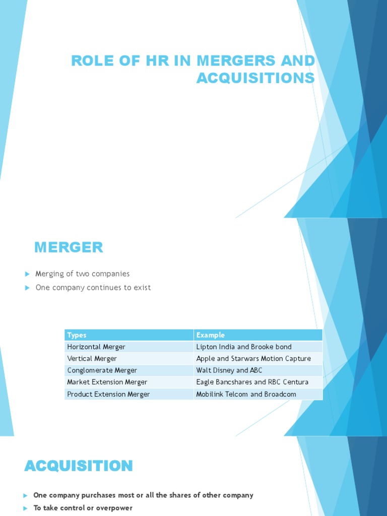 HR's Role in Mergers and Acquisitions | PDF | Career & Growth | Finance ...