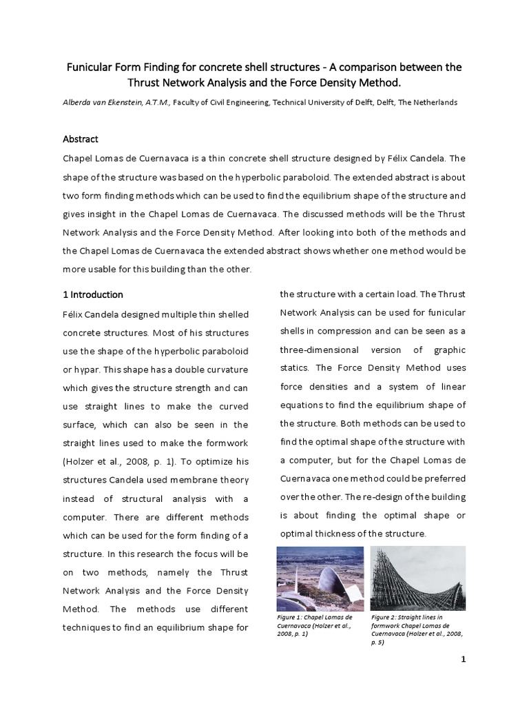A Comparison Between The Thrust Network Analysis and The Force Density Method | PDF