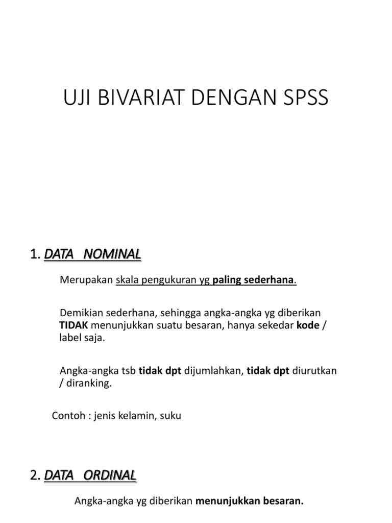 Uji Bivariat Dengan SPSS | PDF